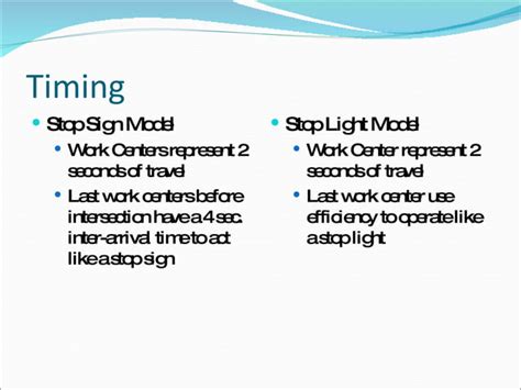 Modeling Intersection Traffic Flow And Alternatives Ppt