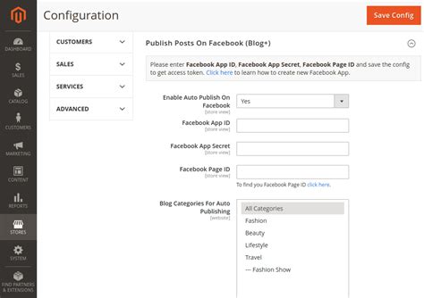 how to automatically post to facebook from magento