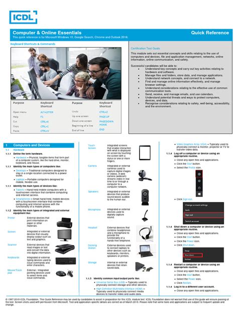 Icdl Computer And Online Essentials 1 0 Qrg Pdf Computer File Byte