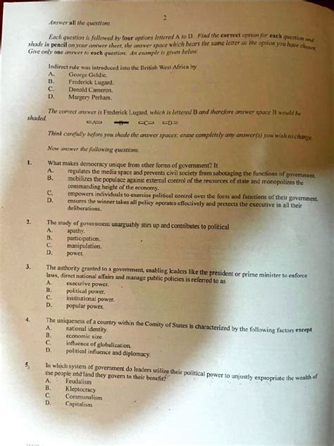 Government Objective Wassce 2024 Pdf