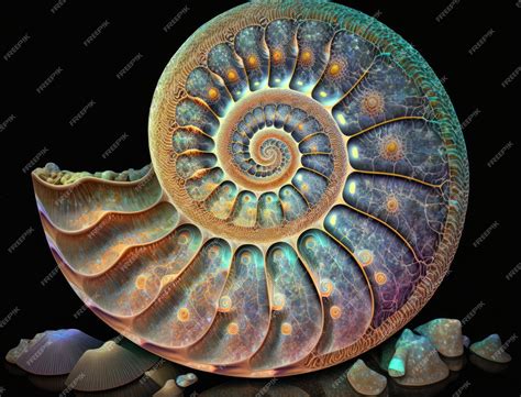 Premium Ai Image Ammonite Fossil Background Created With Generative
