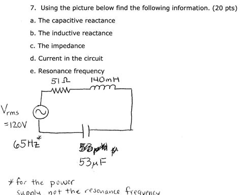solved using the picture below find the following information 20