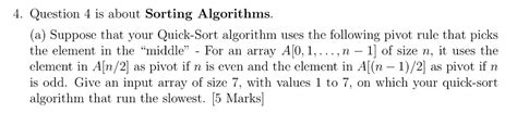 Solved Question Is About Sorting Algorithms A Chegg