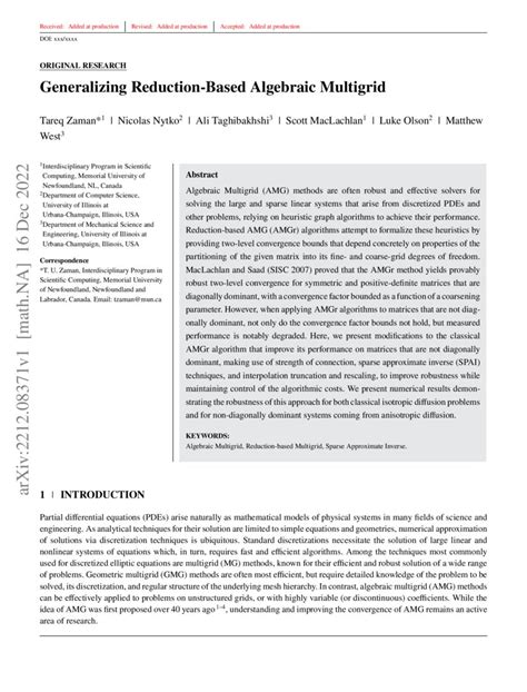 generalizing reduction based algebraic multigrid deepai