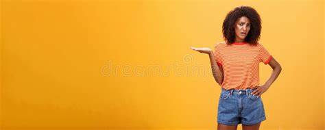 So What Moody Unimpressed Stylish Dark Skinned Girlfriend With Curly