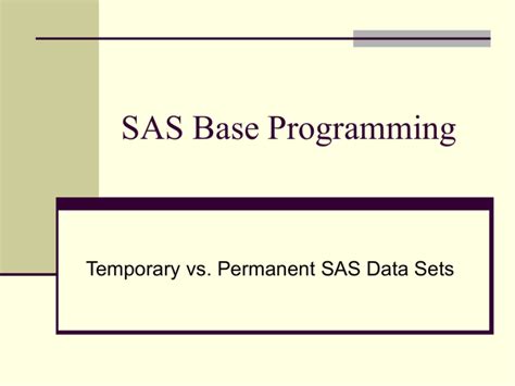 Sas Base Programming