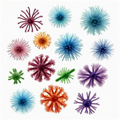 Microbe Vector Set White Background Isolated Premium Ai Generated Vector