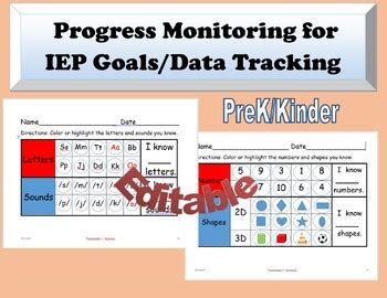 Progress Monitoring For IEP Goals Assessments Data Tracking By Kinderbella