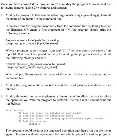 Solved 1convert The C Program To C Replace All Of The