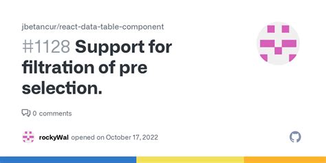 Support For Filtration Of Pre Selection Issue 1128 Jbetancur