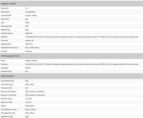 data dictionary format