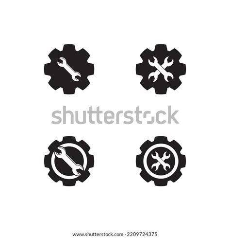 Maintenance Logo Icon Vector Flat Design Stock Vector Royalty Free