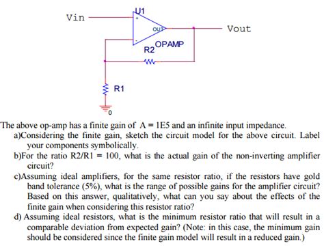 Solved Considering The Finite Gain Sketch The Circuit Model