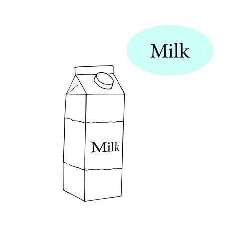 Hand Drawn Milk Carton Icon Dairy Product Packaging Illustration