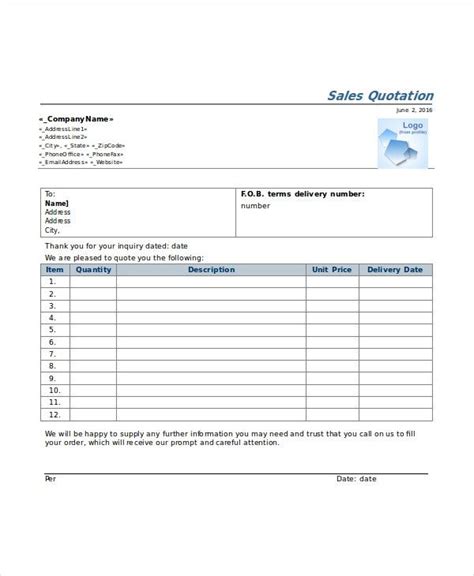 55 Quotation Templates Pdf Doc Excel Artofit