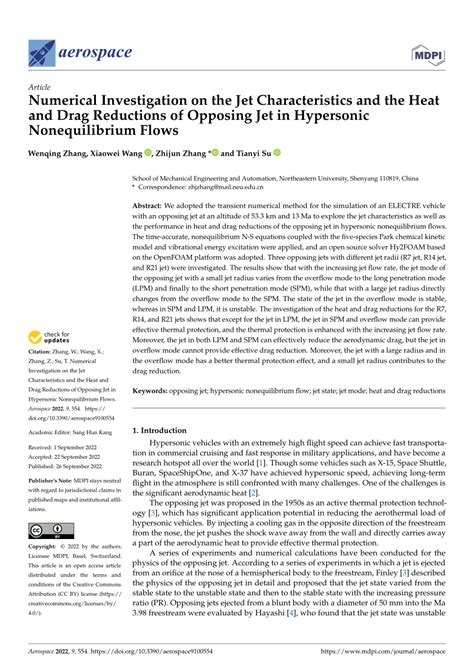 Pdf Numerical Investigation On The Jet Characteristics And The Heat