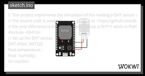 Dht Sensor Wih Esp32 Wokwi Esp32 Stm32 Arduino Simulator