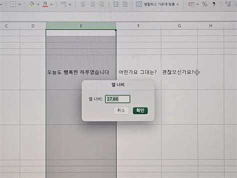 엑셀 칸 늘리기 열너비 행높이 조절 방법 총정리 네이버 블로그