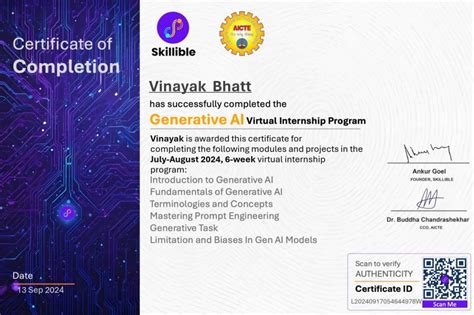 Finished Skillible Internship On Generative Ai Vinayak Bhatt Posted On The Topic Linkedin