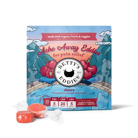 Bettys Eddies Cherry Ache Away 50mg Thc 200mg Cbd 50mg Cbc