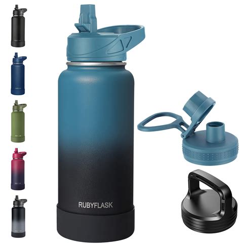 Rubyflask 32oz Insulated Water Bottle With Straw Stainless