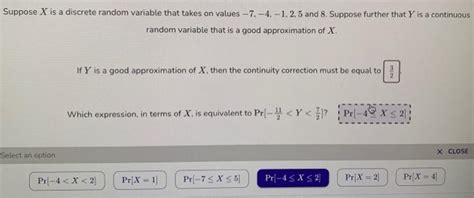 suppose x is a discrete random variable that takes on