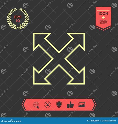 Extend Resize Enlarge Line Icon Graphic Elements For Your Design Stock Vector Illustration
