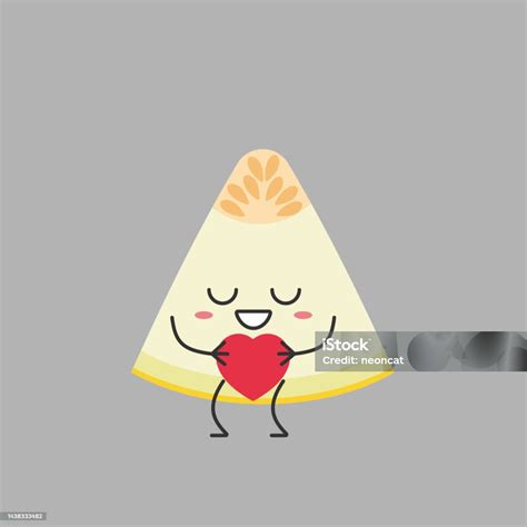 멜론 슬라이스 캐릭터 만화 사랑 기호 심장 좋아하는 귀여운 웃는 얼굴 쾌활 카와이 기쁨 행복 한 감정 아이콘 벡터 일러스트 레이 션 과일에 대한 스톡 벡터 아트 및 기타