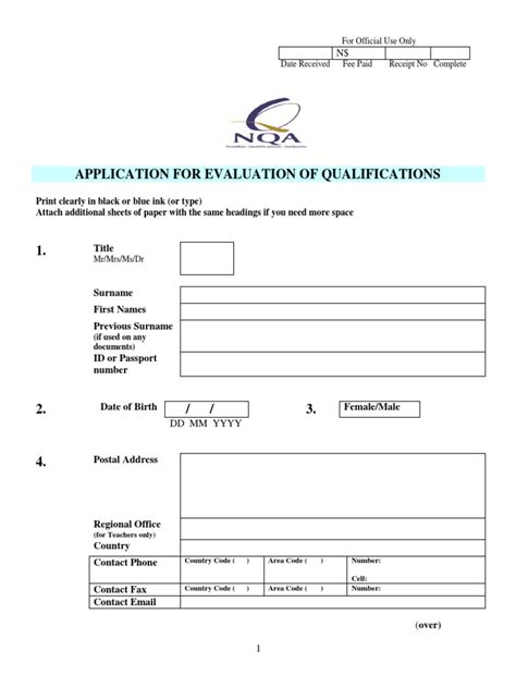 Namqa Application Form Pdf Pdf Diploma Academic Degree