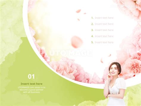 파워포인트 배경 미용 봄꽃과 여자 Btppt257 유토이미지 파워포인트 뷰티 화장 메이크업 미용 화장품 기초화장 크림 꽃 봄 장미 로션 스킨