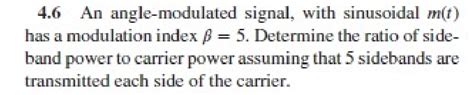 Solved 4 6 An Angle Modulated Signal With Sinusoidal Mit