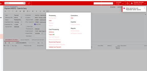Payment Plugin Credit Card Value Cannot Be Null Parameter Name