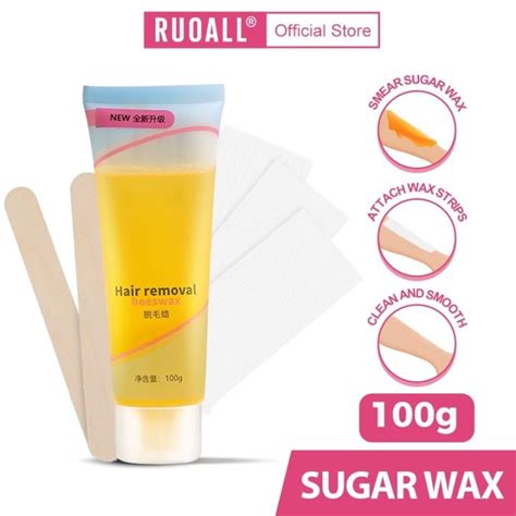 Ruoall Sugar Wax Kit 100g — Cold Sugar Waxing Jar Kit Free Wood Sticks