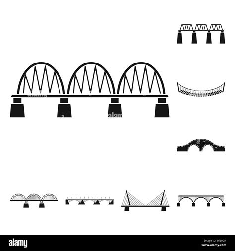 vector illustration of construct and side icon collection of construct and bridge vector icon