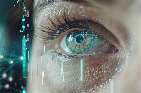 Biometric Technology In Business Eye With Data Visualizations And