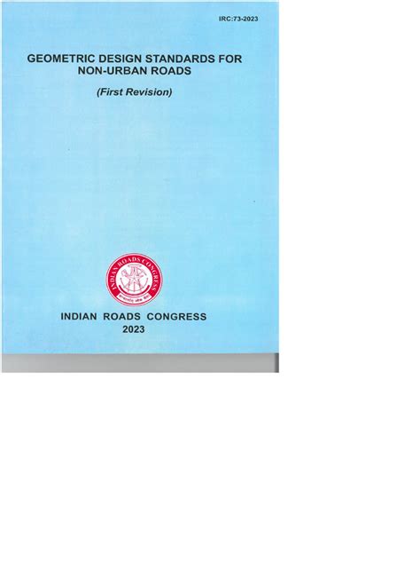 Irc 73 2023 Geometric Design Standards For Non Urban Rural Roads Toaz Info Pdf