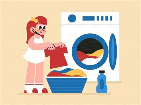 세탁기 앞에서 옷을 다림질하는 여자 벡터 Unsplash의 세탁기 이미지