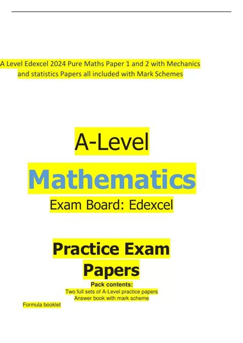 Edexcel A Level Maths Formula Booklet Oxford Revise Edexcel A Level