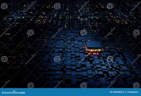 3d Rendering Microprocessor Cpu Chipset Central Processor Unit On The