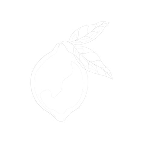 투명 한 배경에 레몬 선형 아트 아이콘 프리미엄 벡터