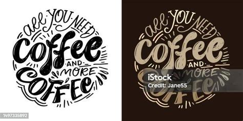 커피에 대한 귀여운 손으로 그린 낙서 글자 티셔츠 머그잔 프린트 엽서용 레터링 개념에 대한 스톡 벡터 아트 및 기타 이미지 개념 개념과 주제 개체 그룹 Istock