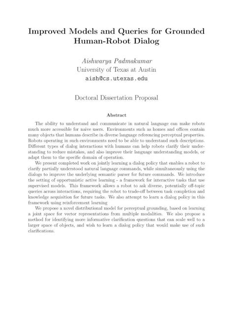 Pdf Improved Models And Queries For Grounded Human Robot Parser For
