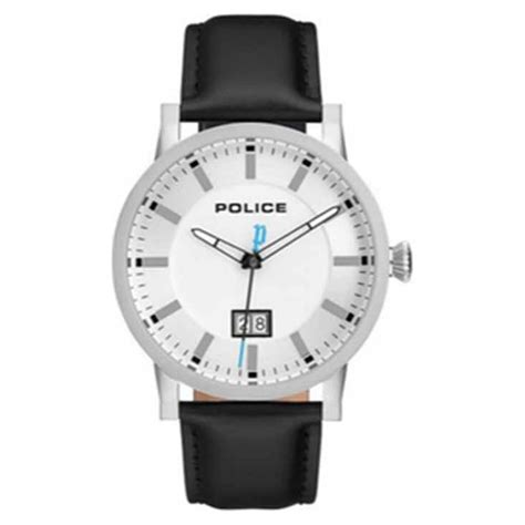 Buy Online Police White Dial Leather Strap Watch For Men