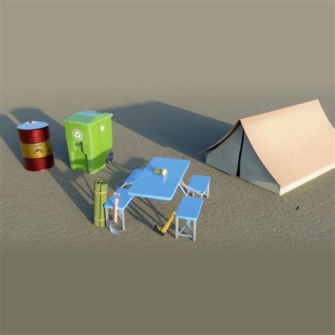 Outdoor 3d Model Assets 8 Pack