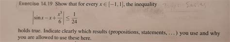 Solved Exercise 1419 ﻿show That For Every Xin 11 ﻿the