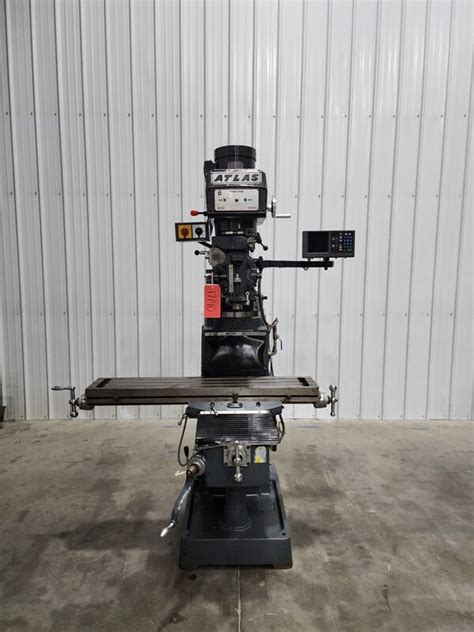 Clausing Atlas 2vs08 Vertical Knee Mill 9 X49 Table 3 Hp 2 Axis Acurite Digital Read Out