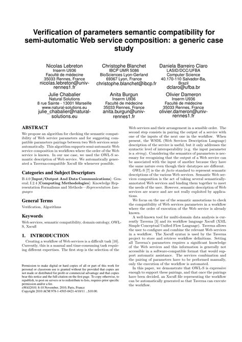 PDF Verification Of Parameters Semantic Compatibility For Semi