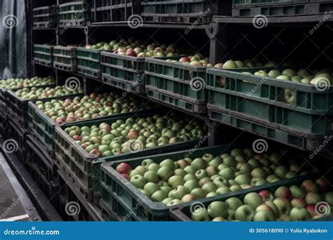 apple filled containers truck plastic boxes generate ai stock illustration illustration of