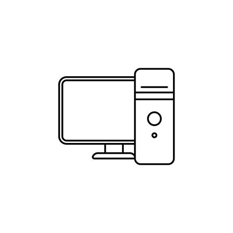 Desktop Computer Line Vector Icon Illustration 23164538 Vector Art At