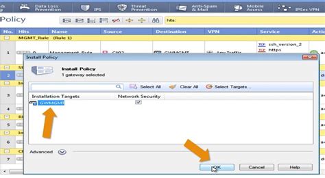 Checkpoint Firewall Policy Rules And Configuration Network Interview